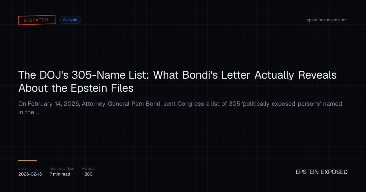 The DOJ's 305-Name List: What Bondi's Letter Actually Reveals About the ...