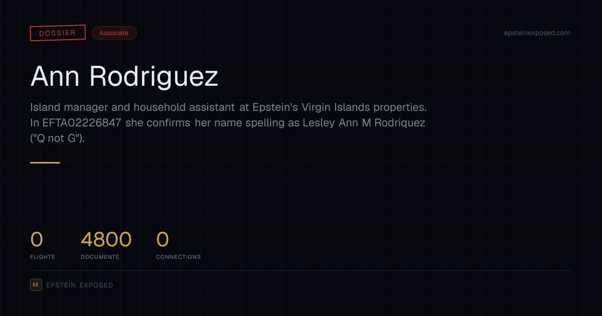 Ann Rodriguez (Associate) — Epstein Files Profile